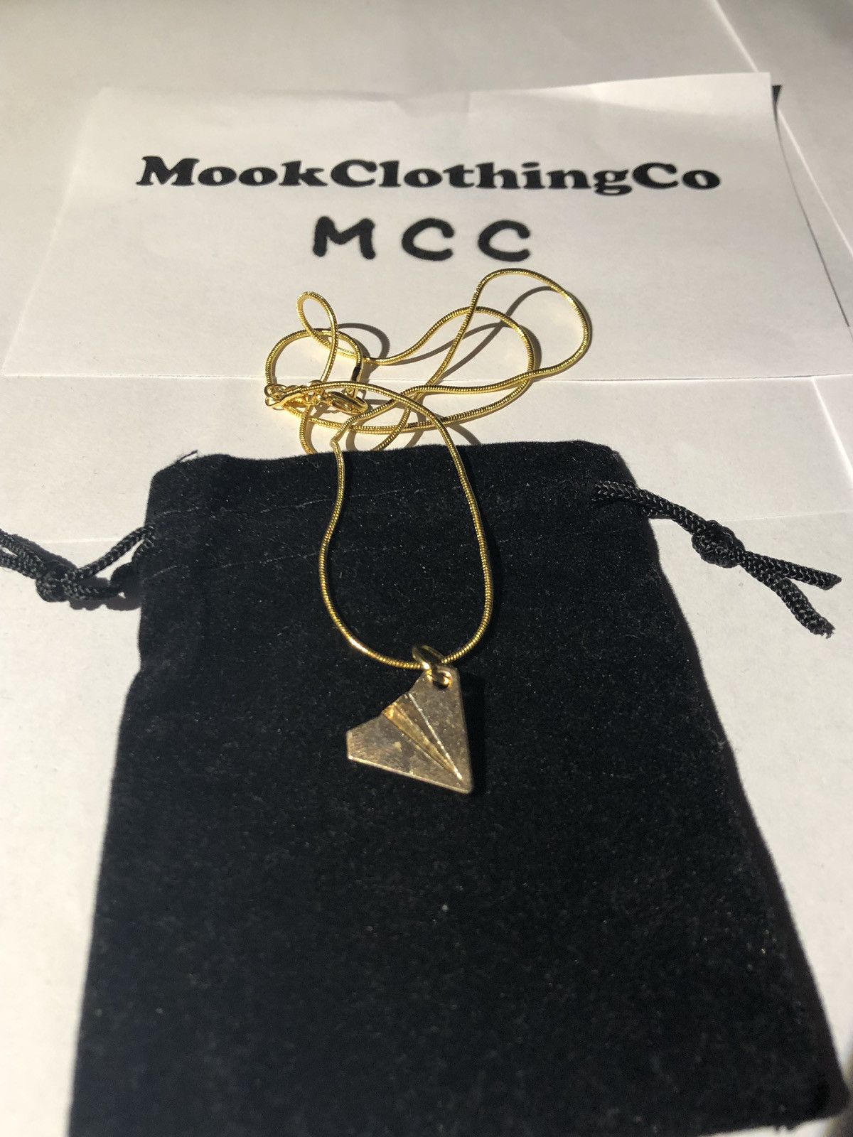 Gold Chain 18k Gold Plated Paper Airplane Necklace 20” | Grailed