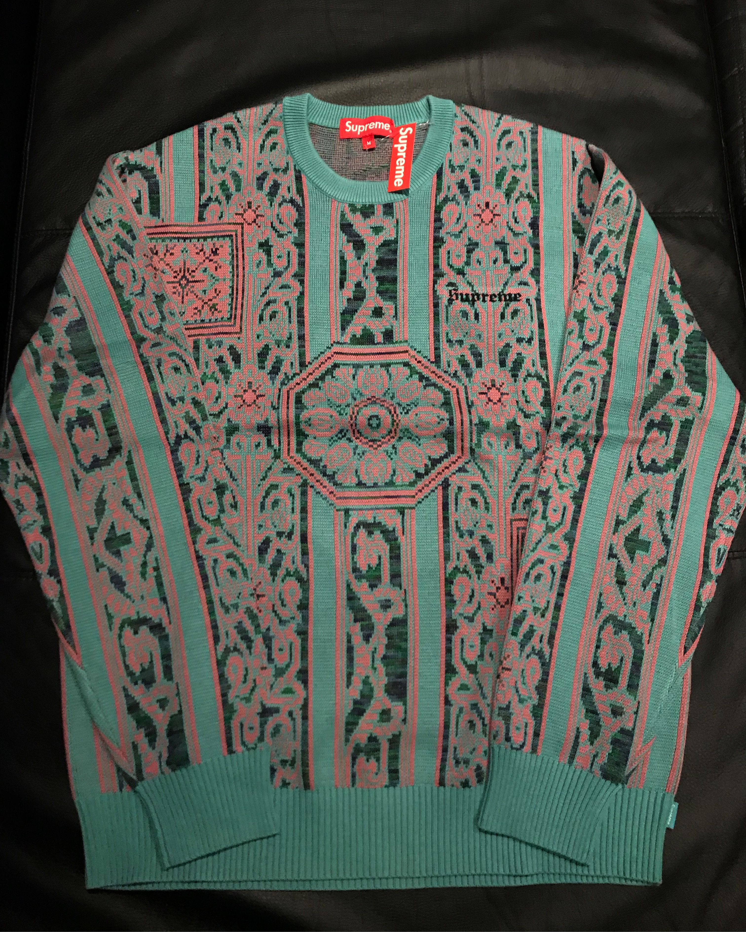 Supreme Supreme Tapestry Teal Sweater *DSWT* | Grailed