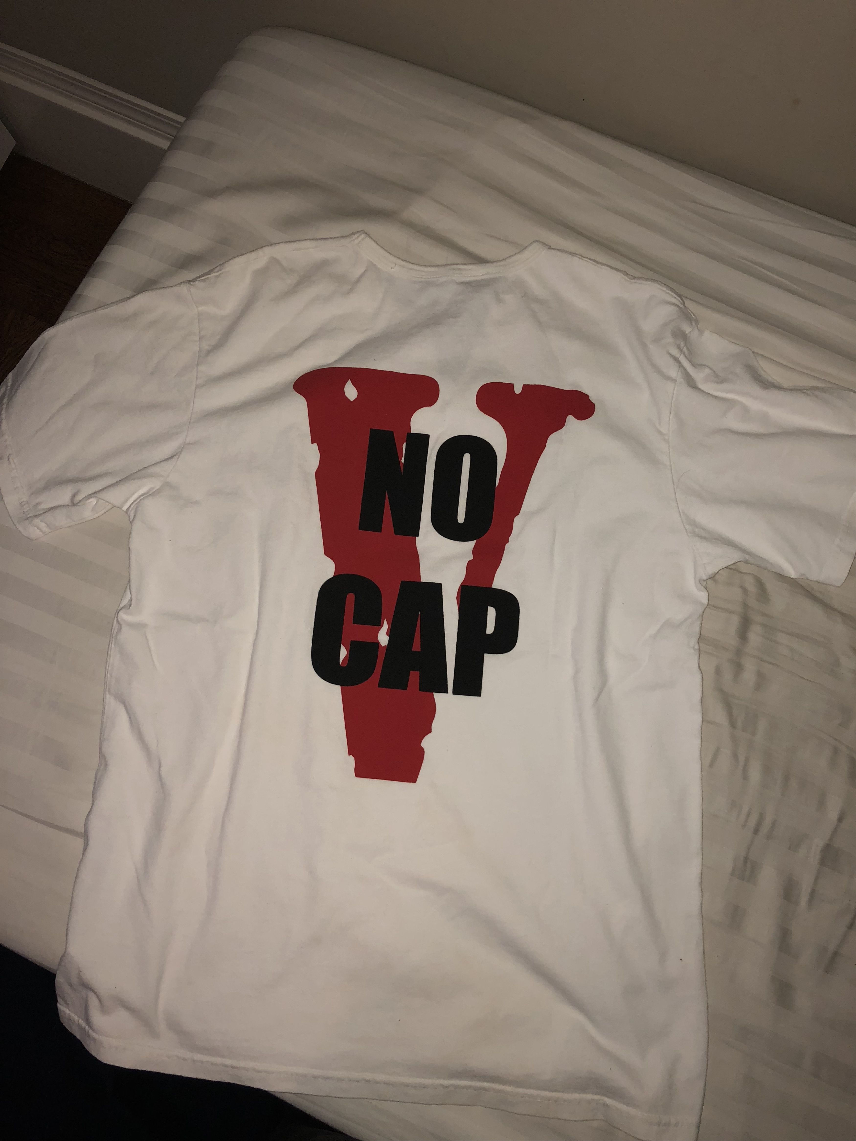 Vlone Vlone Stop Snitching No Cap White Tee | Grailed