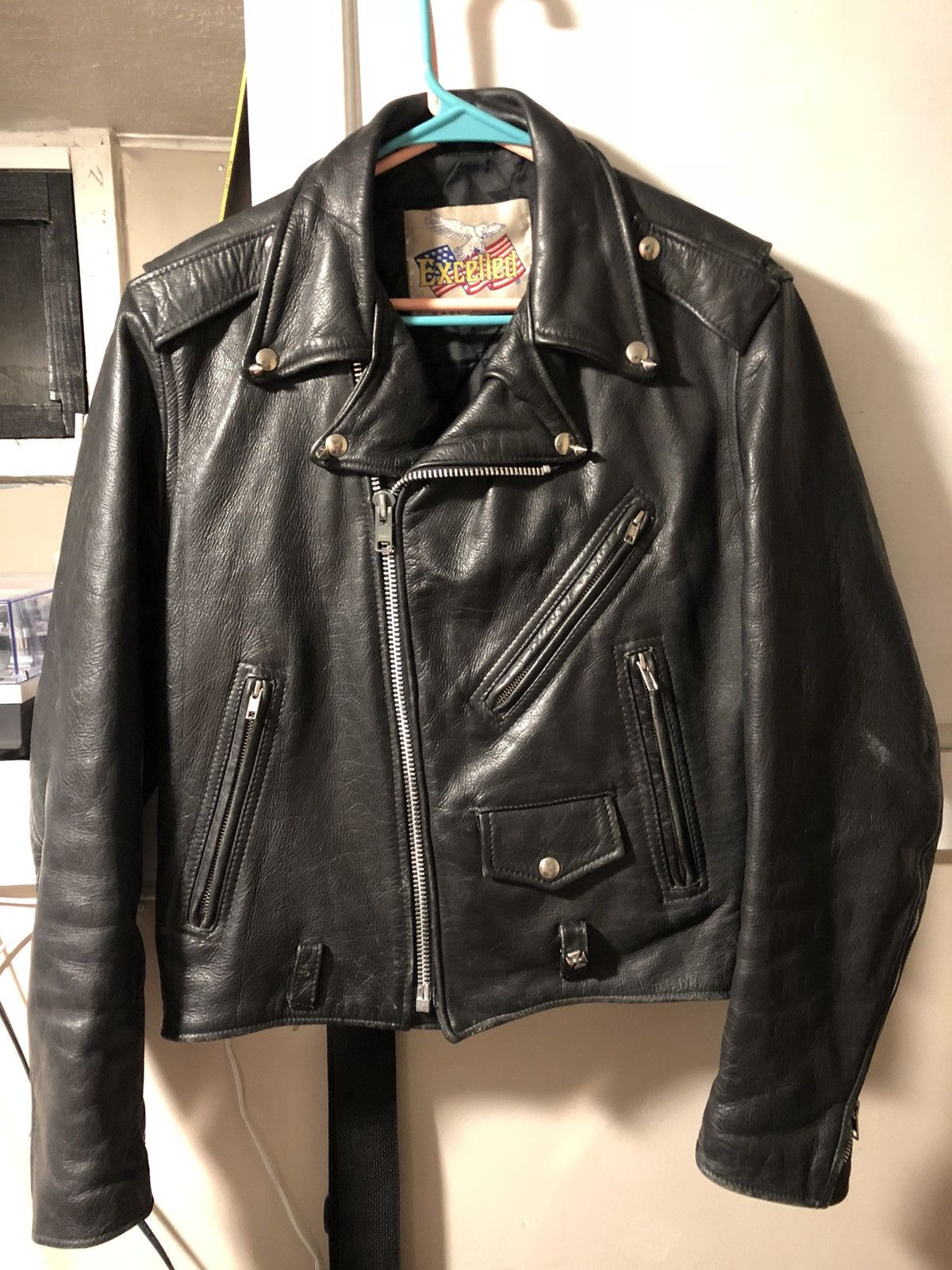 Excelled Vintage Studded Leather Jacket | Grailed