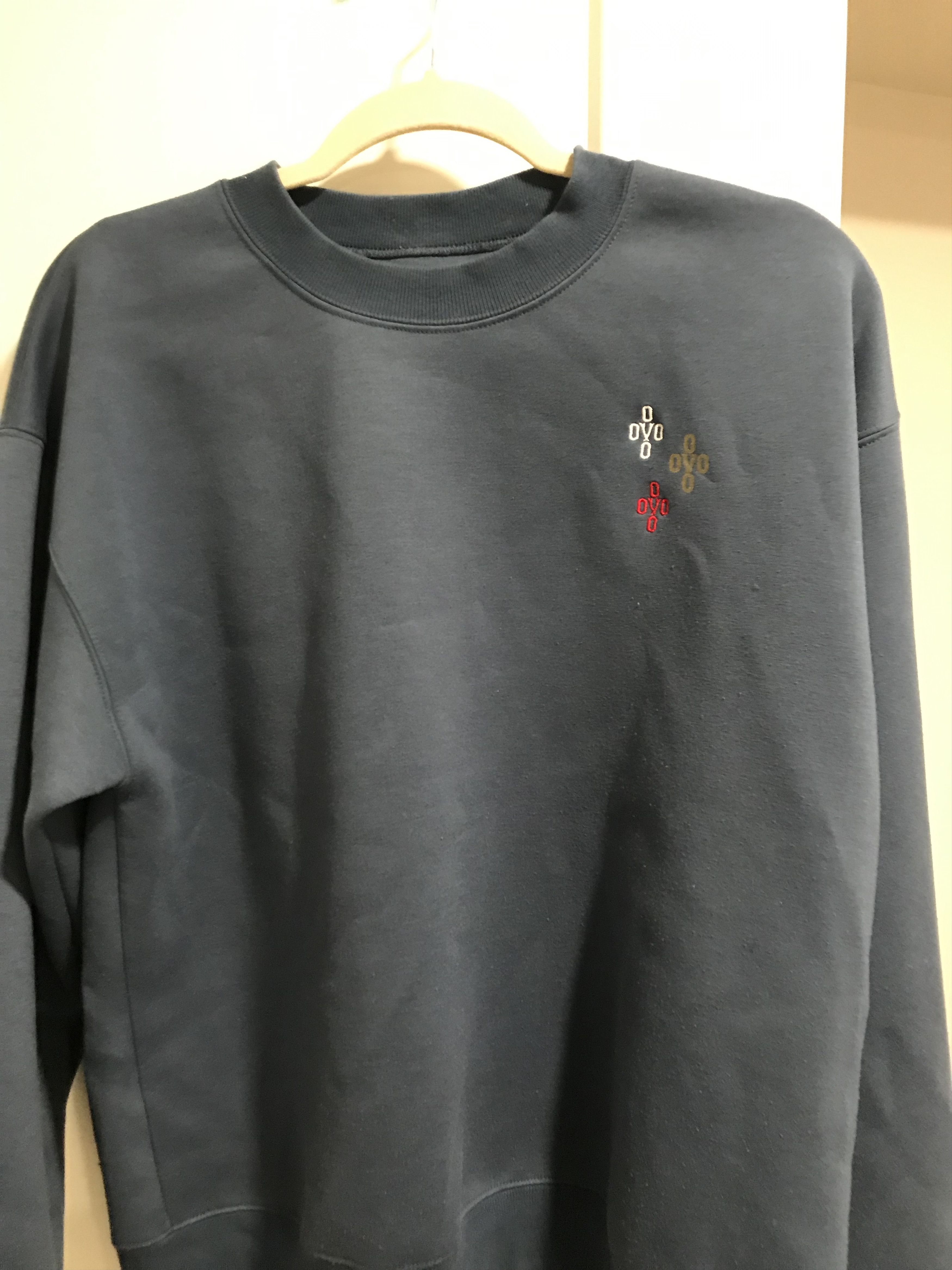 Octobers Very Own Blue OVO Crew Neck Sweater triple Logo | Grailed