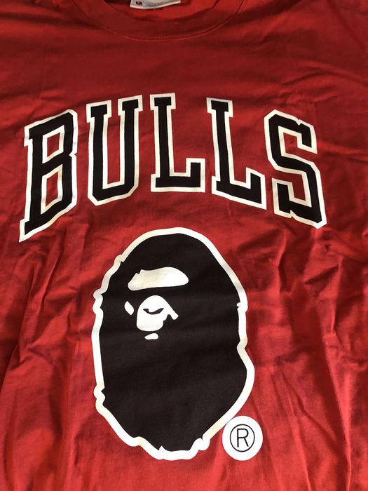 Bape Bape x Chicago Bulls Mitchell & Ness Collab Tee | Grailed