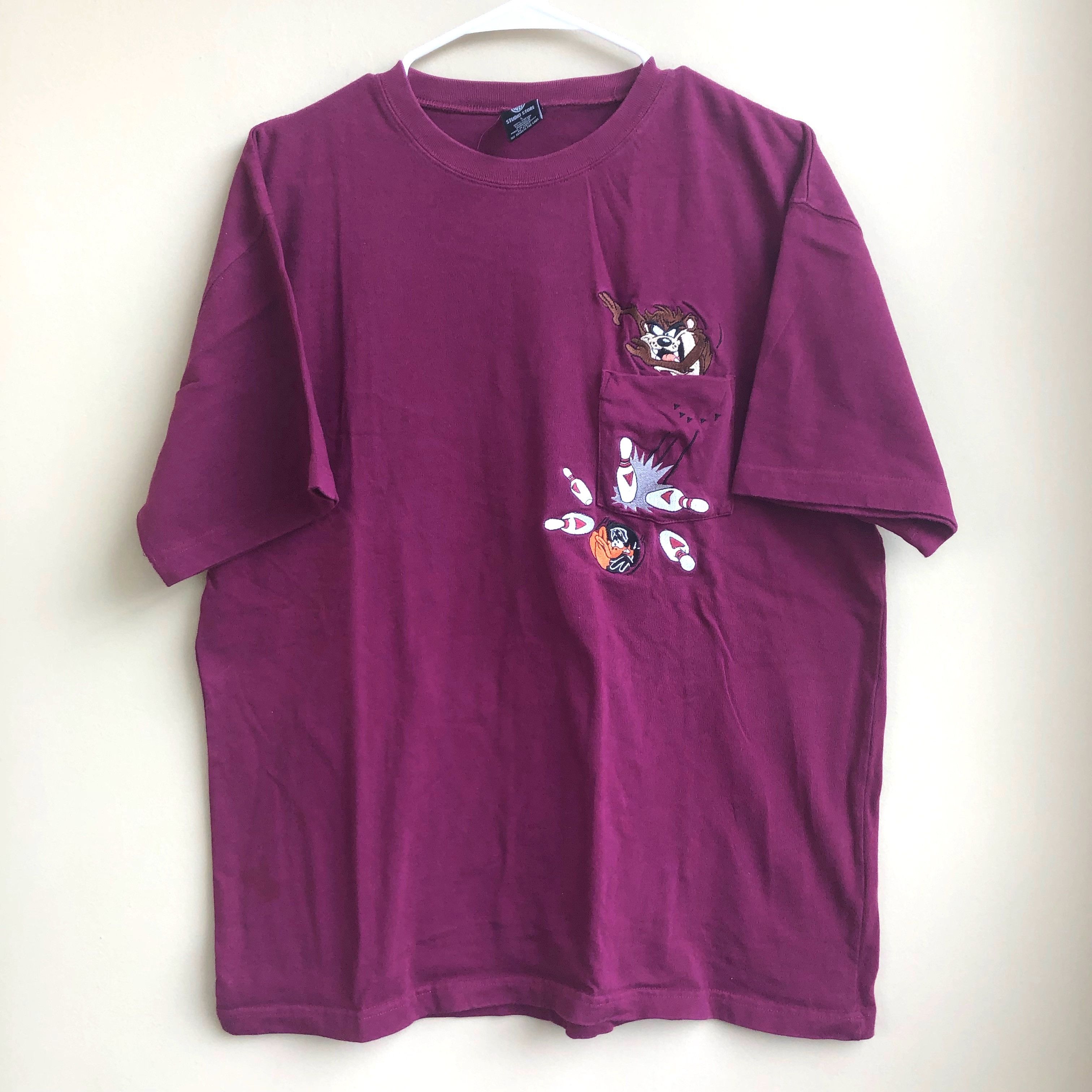 Other × Vintage × Warner Bros VTG Taz & Daffy Duck Bowling Embroidered ...