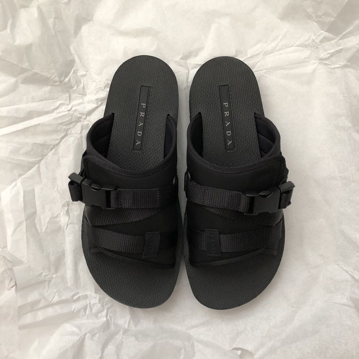 Prada Prada Nylon Tech Slides | Grailed