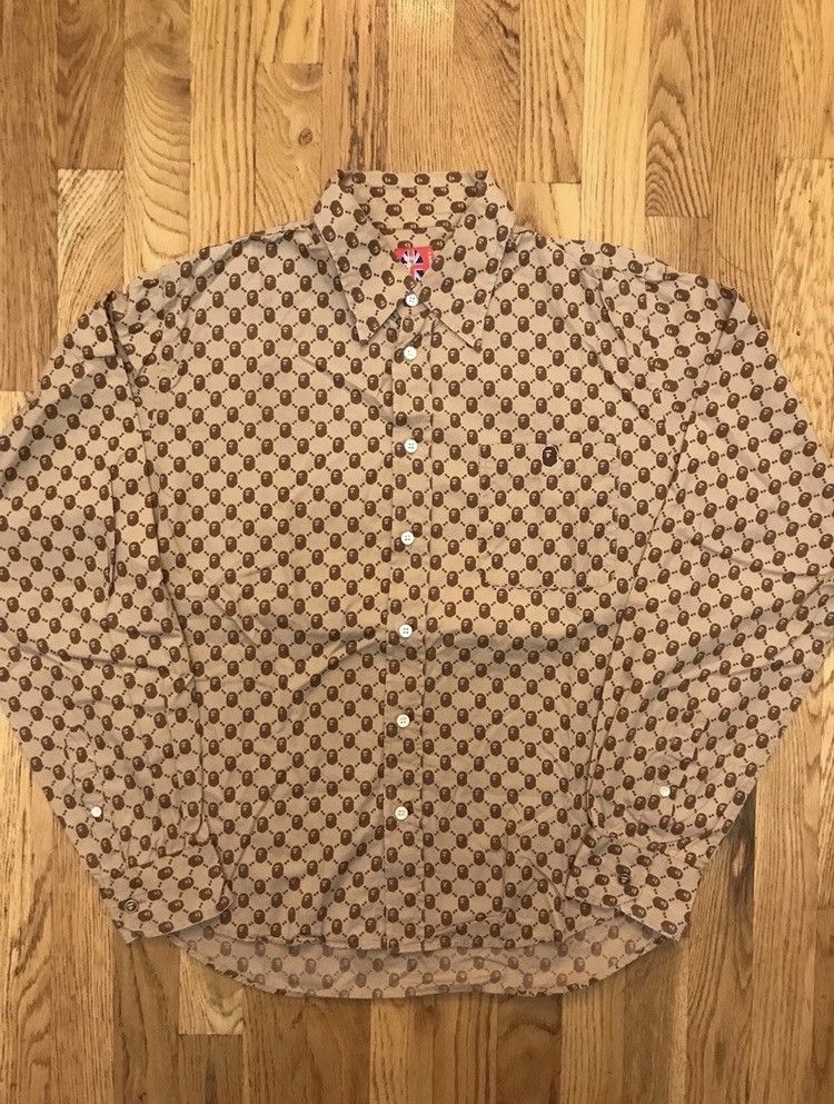 Bape “Gucci” Ape Head Monogram L/S Shirt | Grailed