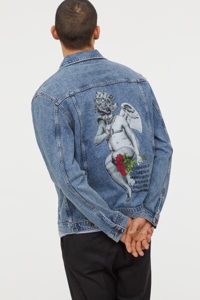 H&M **EXCLUSIVE** Young Thug Denim Jacket Medusa Cupid Graphic | Grailed