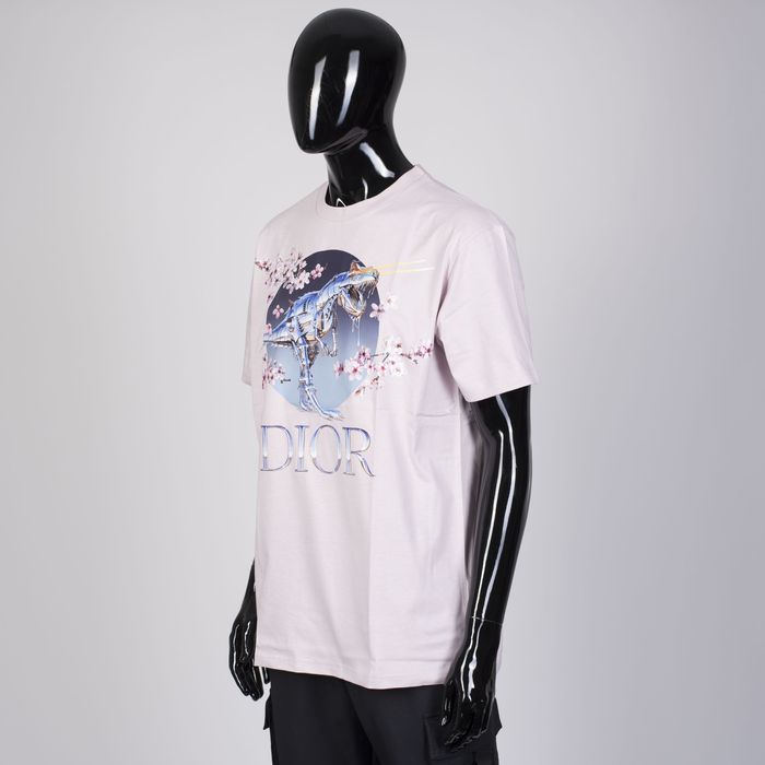 Dior DIOR x SORAYAMA Dinosaur & Logo Print Tshirt In Pink Cotton Jersey ...