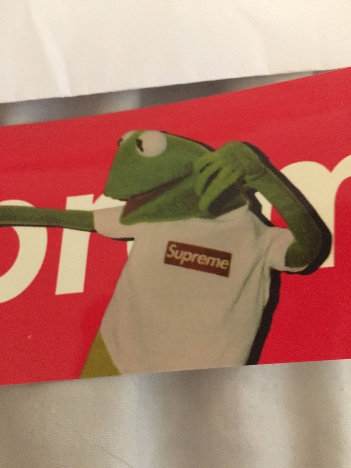 Supreme Kermit The Frog Box Logo Sticker Red | Grailed