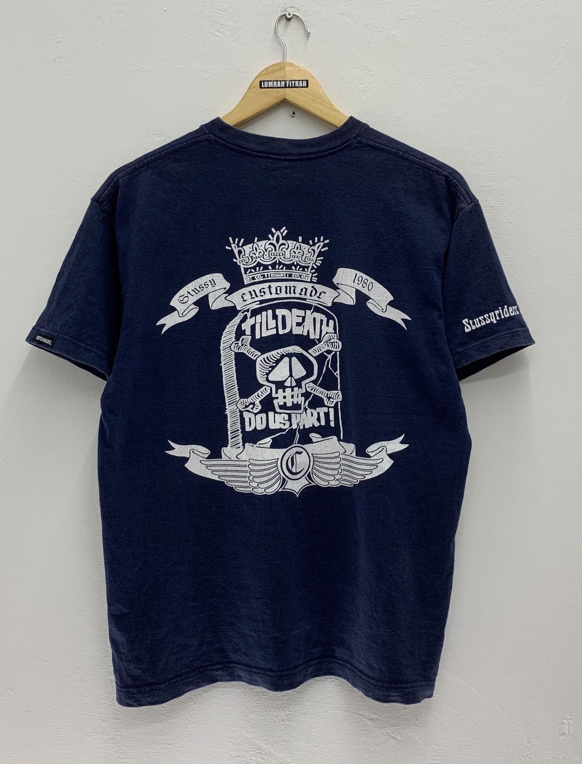 Stussy Vintage 90s STUSSY RIDER CUSTOMADE NO 2 Nice Design T- Shirt ...