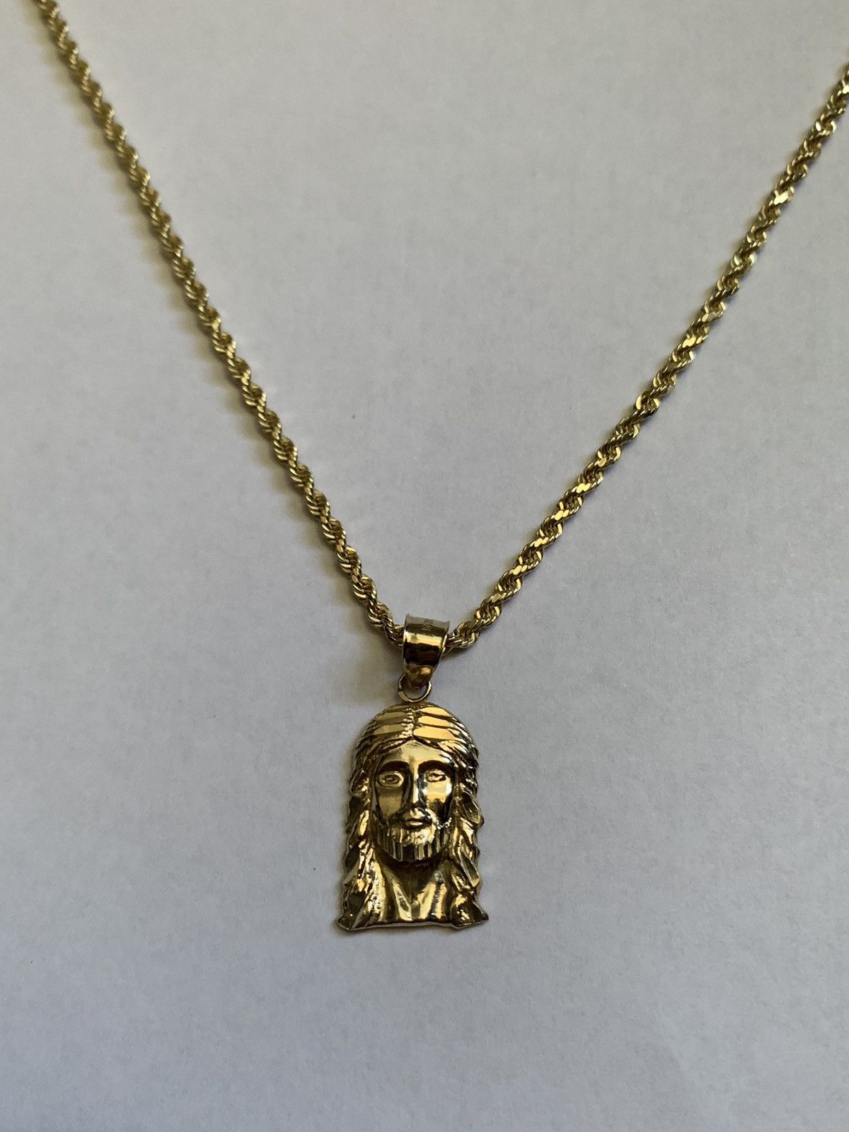 10k Solid Gold × Gold Chain × Jewelry 10k Jesus Piece and Chain | Grailed
