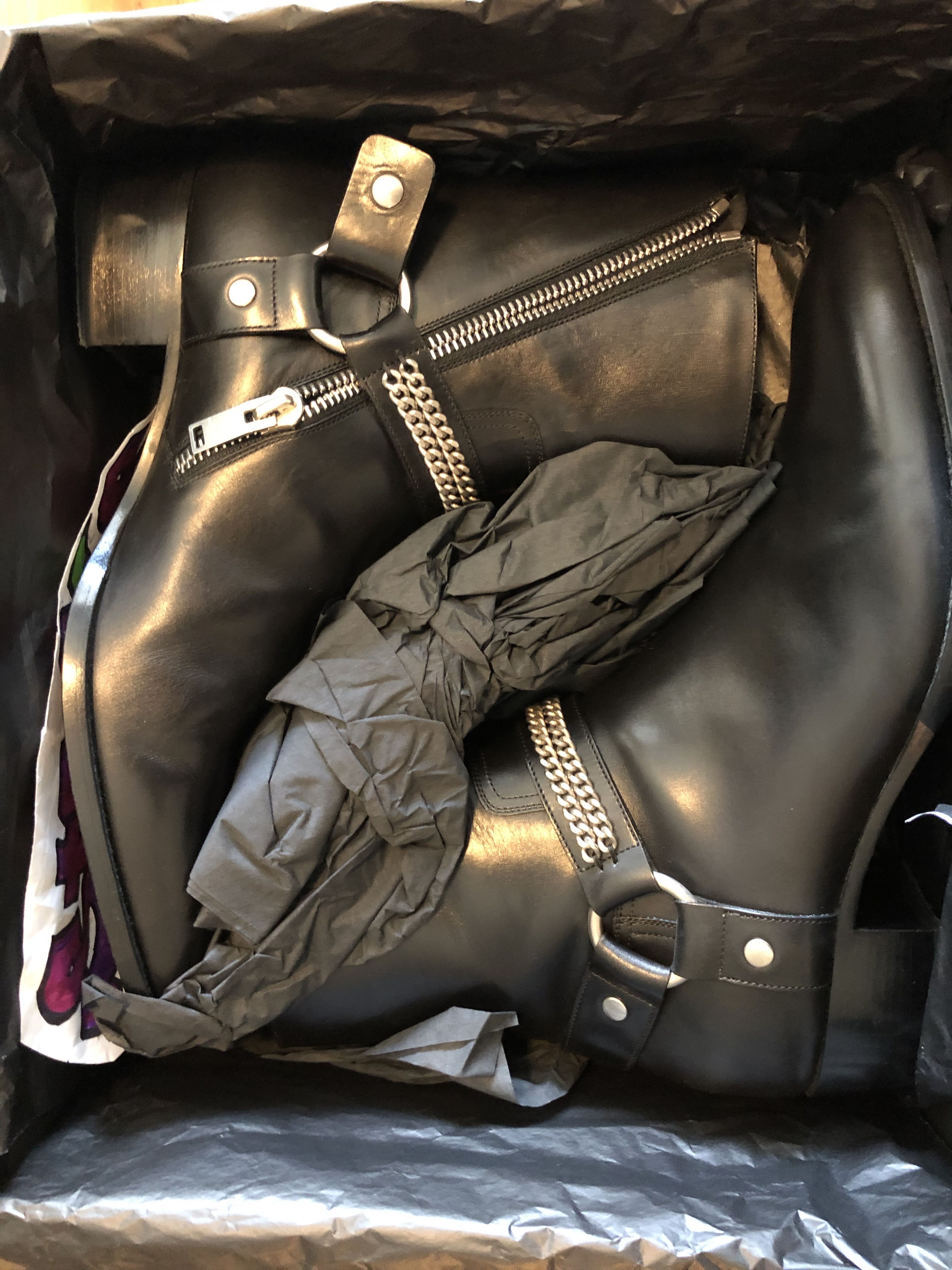 Saint Laurent Paris SLP Wyatt Double Chain Harness Boot Hedi | Grailed