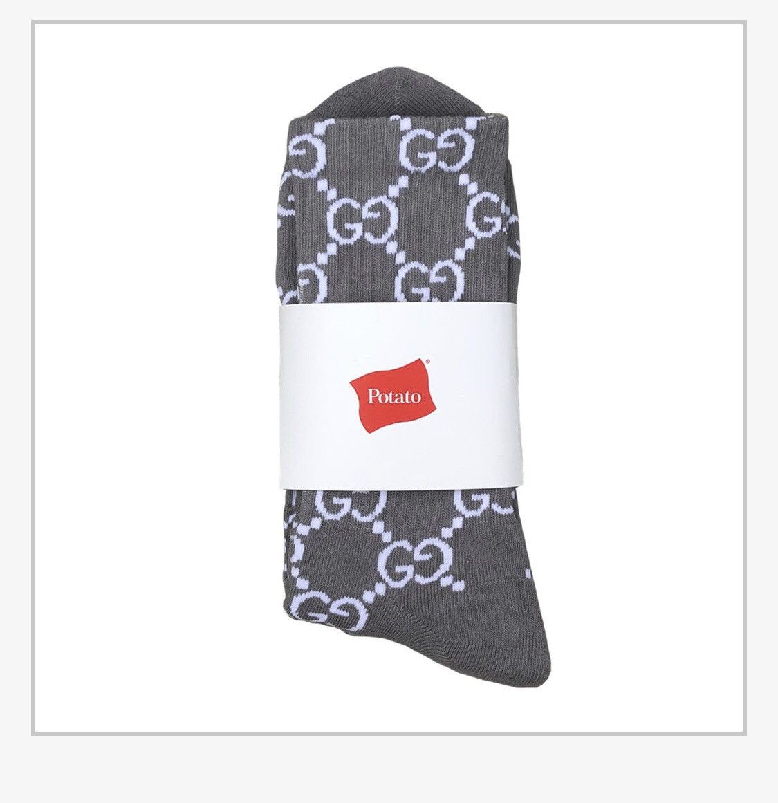 Imran Potato Imran Potato Grey Gucci Monogram Socks | Grailed