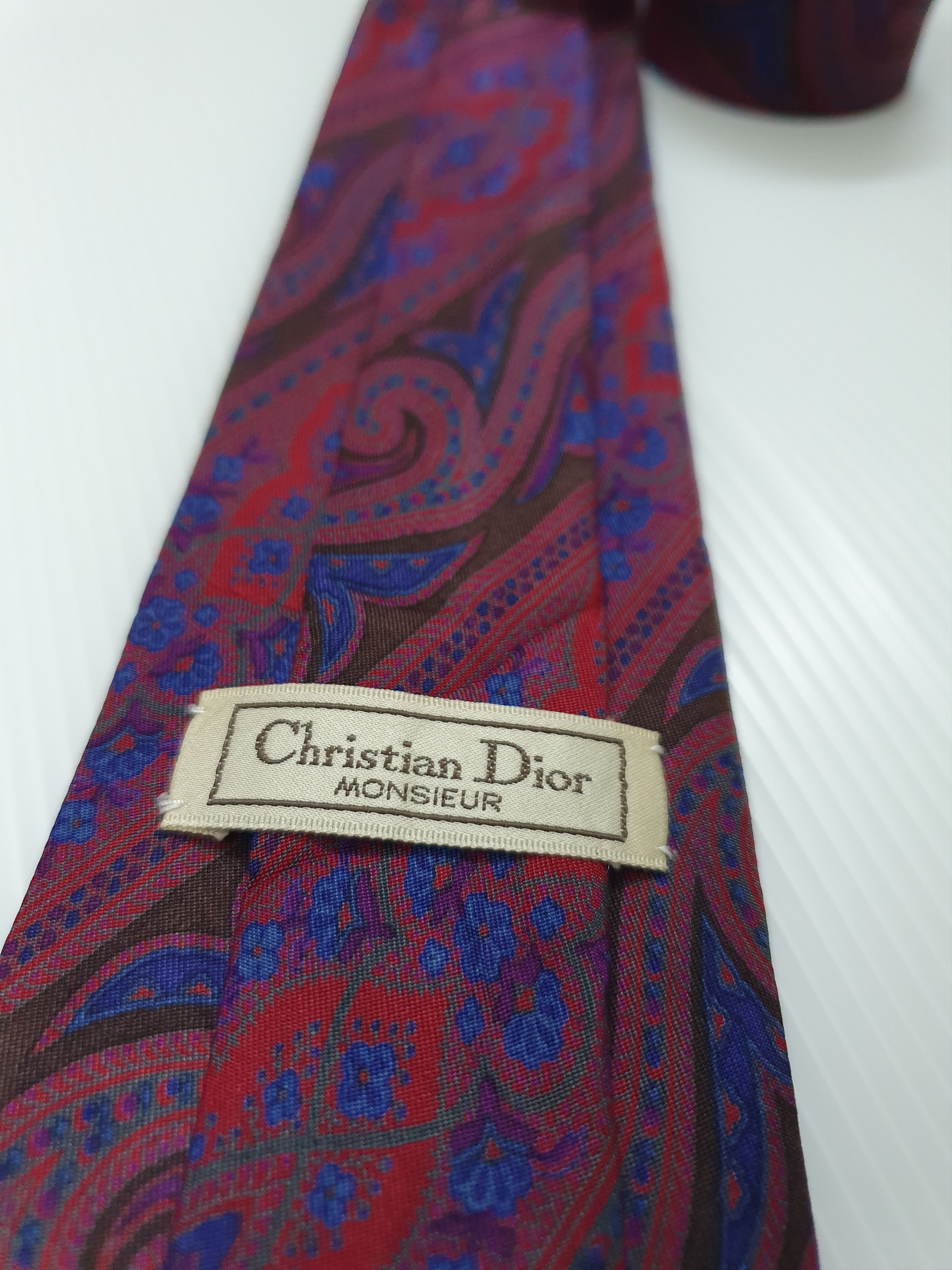 Christian Dior Monsieur × Dior Authentic 100% Silk Men's Slim Ties Paisley Christian Dior Paris ...