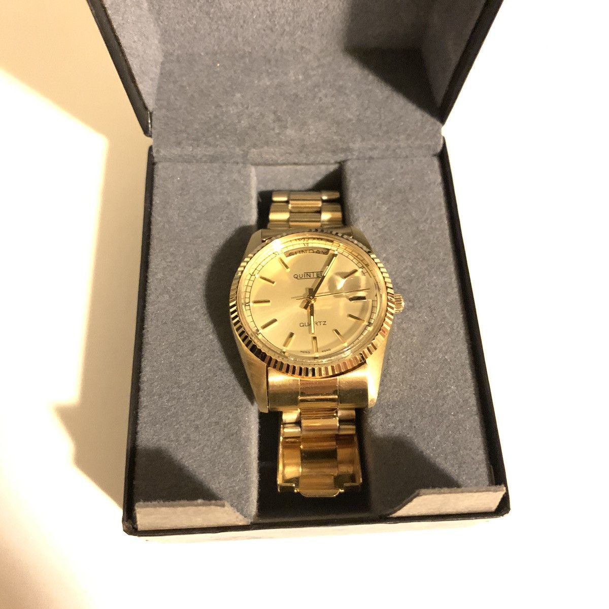 Vintage *RARE* + *VINTAGE - QUINTEL - GOLD WATCH - METAL + STAINLESS ...