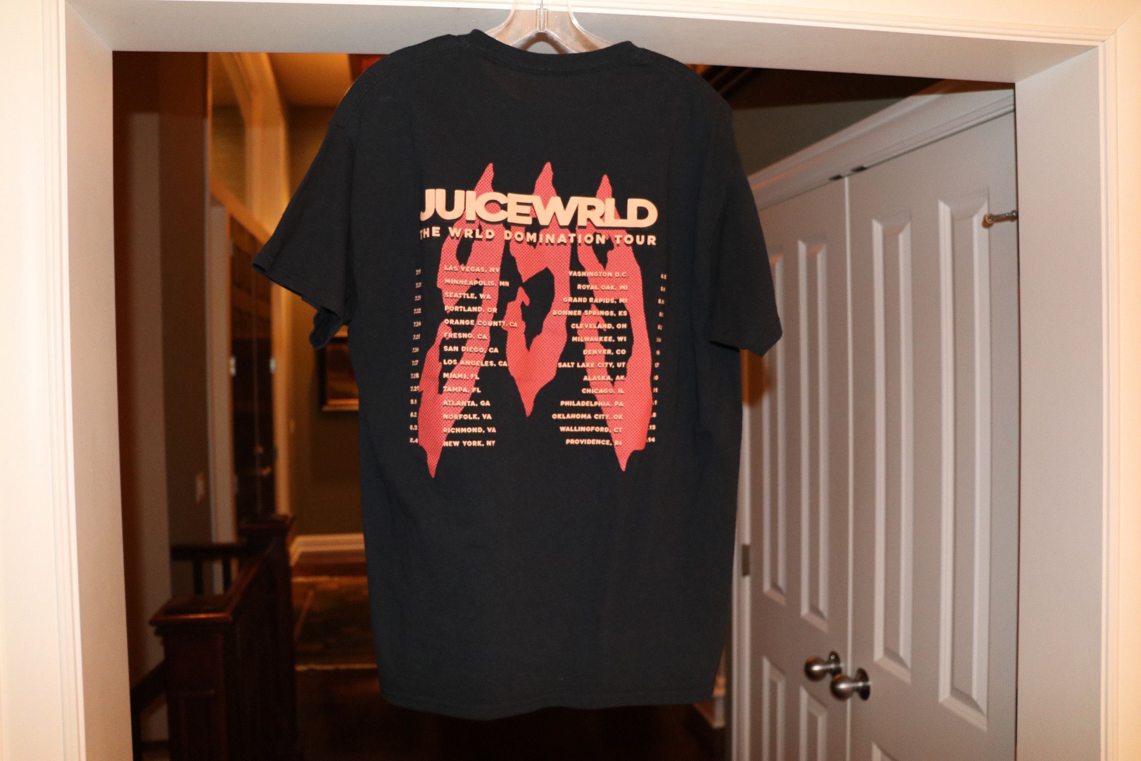 999 Club Juice WRLD "No Vanity" World Domination Tour Merch Tee (Black ...