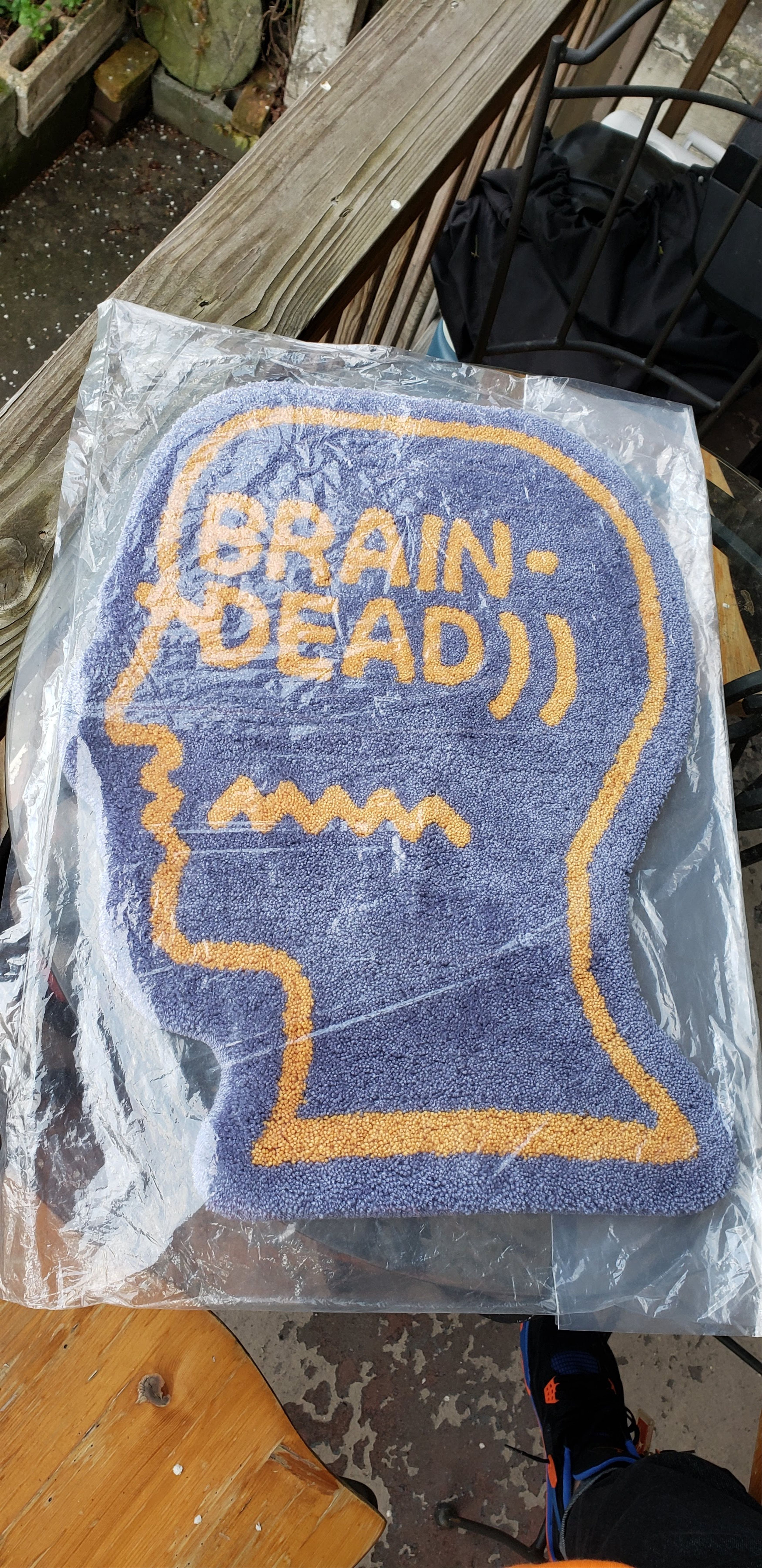 Brain Dead RARE Brain Dead Logo Head Rug - Berry | Grailed