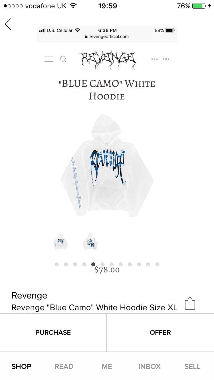 Revenge Revenge “Blue Camo” Hoodie | Grailed