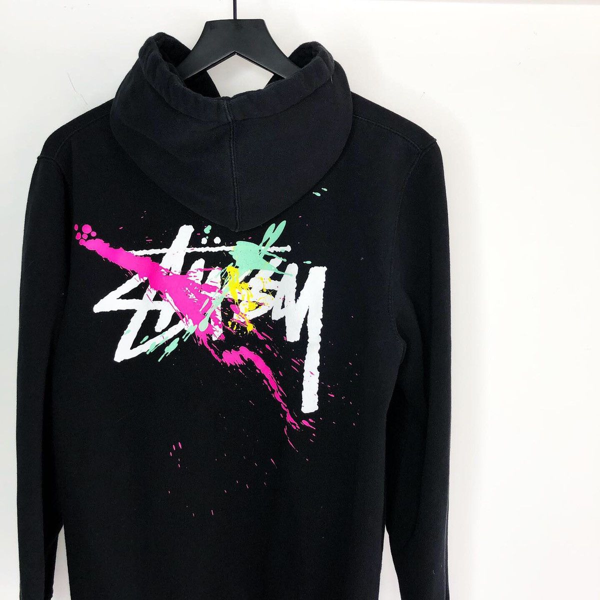 Stussy × Vintage Vintage 90s Stussy Paint Splatter Hoodie Stussy × Vintage Vintage 90s Stussy Paint Splatter Hoodie