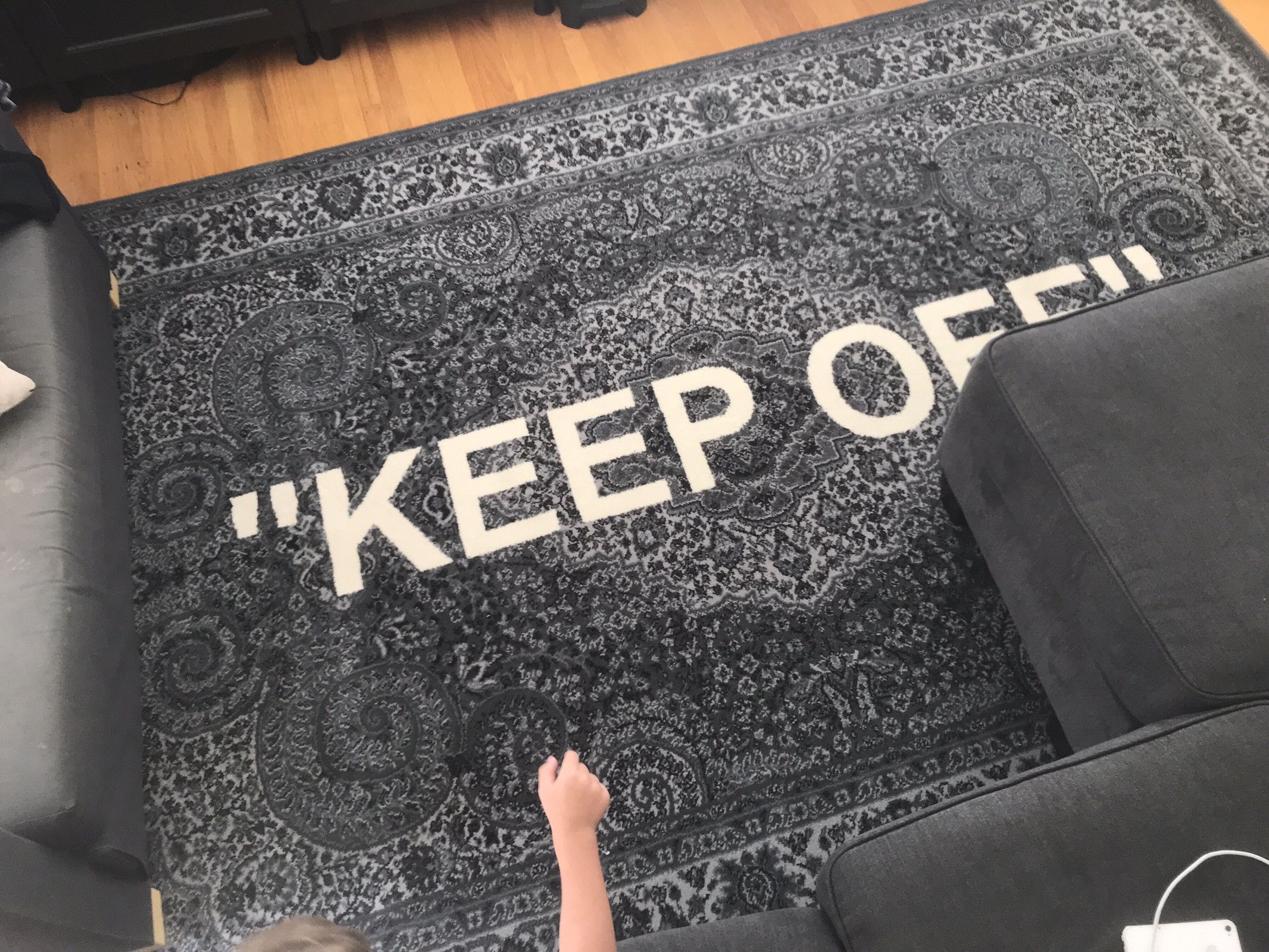 Ikea × Off-White × Virgil Abloh OFF WHITE “Keep Off” Virgil x ikea Area ...