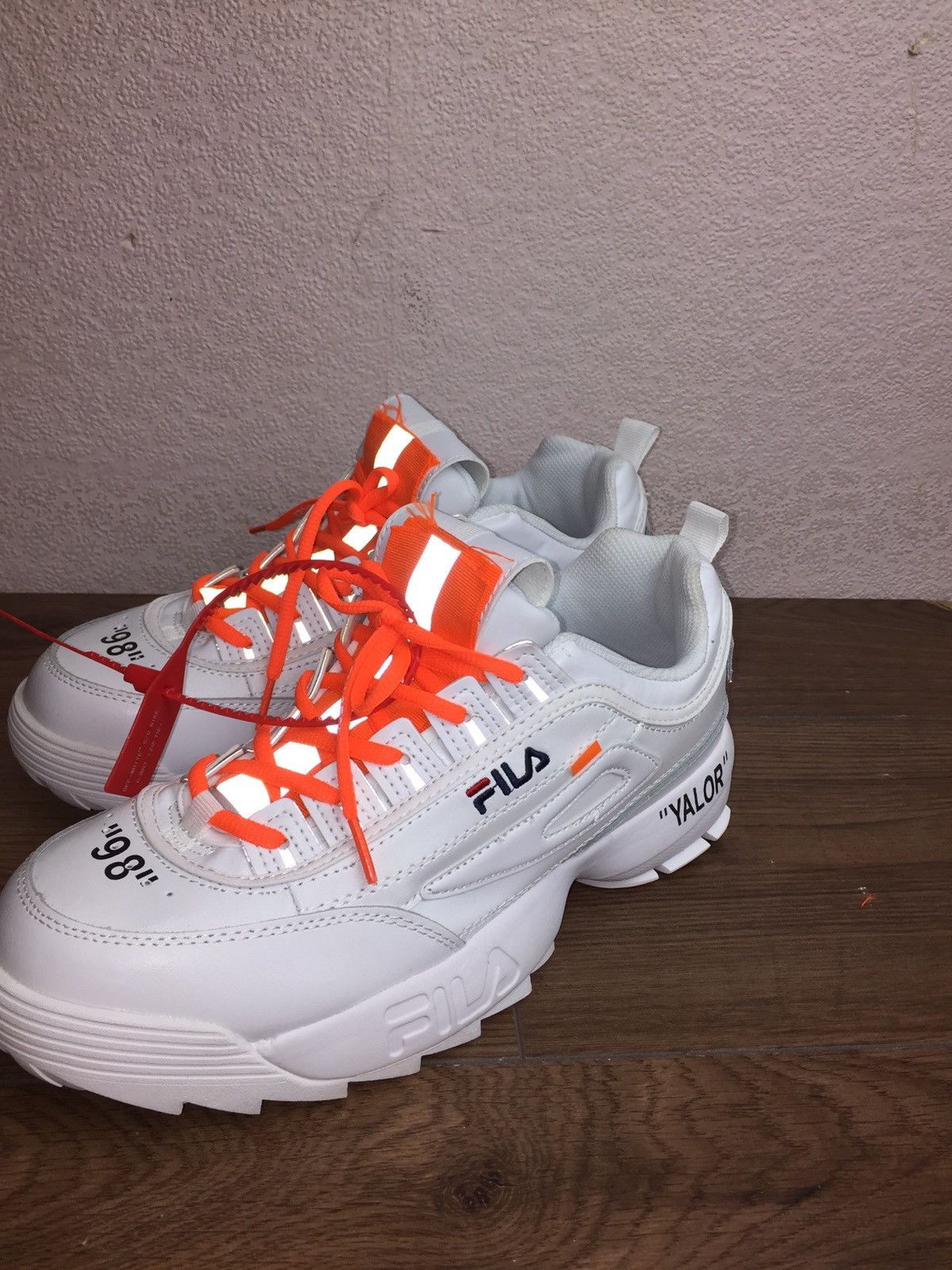 Custom × Fila × Streetwear CUSTOM FILA DISRUPTOR II INDUSTRIAL RED TAG ...