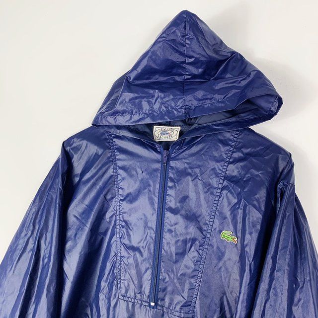 Lacoste × Vintage 80s vintage Izod Lacoste Navy Blue packable Anorak ...