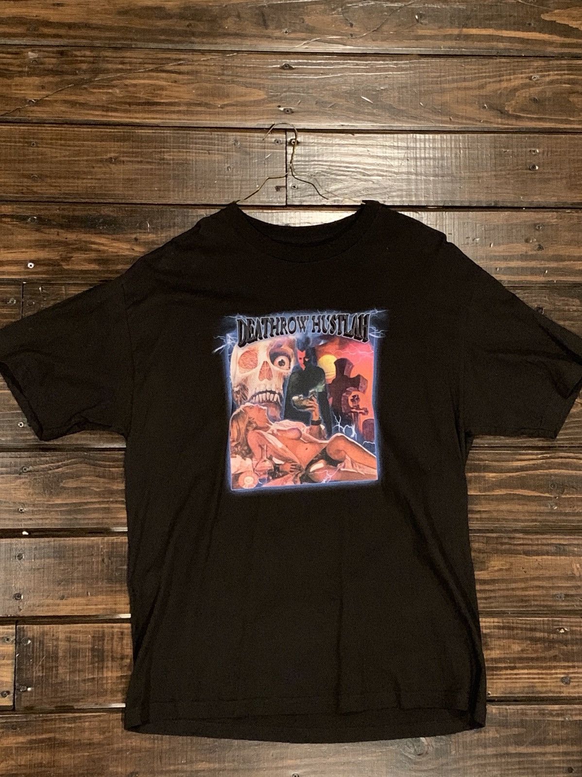 G59 Records RAMIREZ G59 “DEATH ROW HUSTLAH” COVER ART T-SHIRT | Grailed
