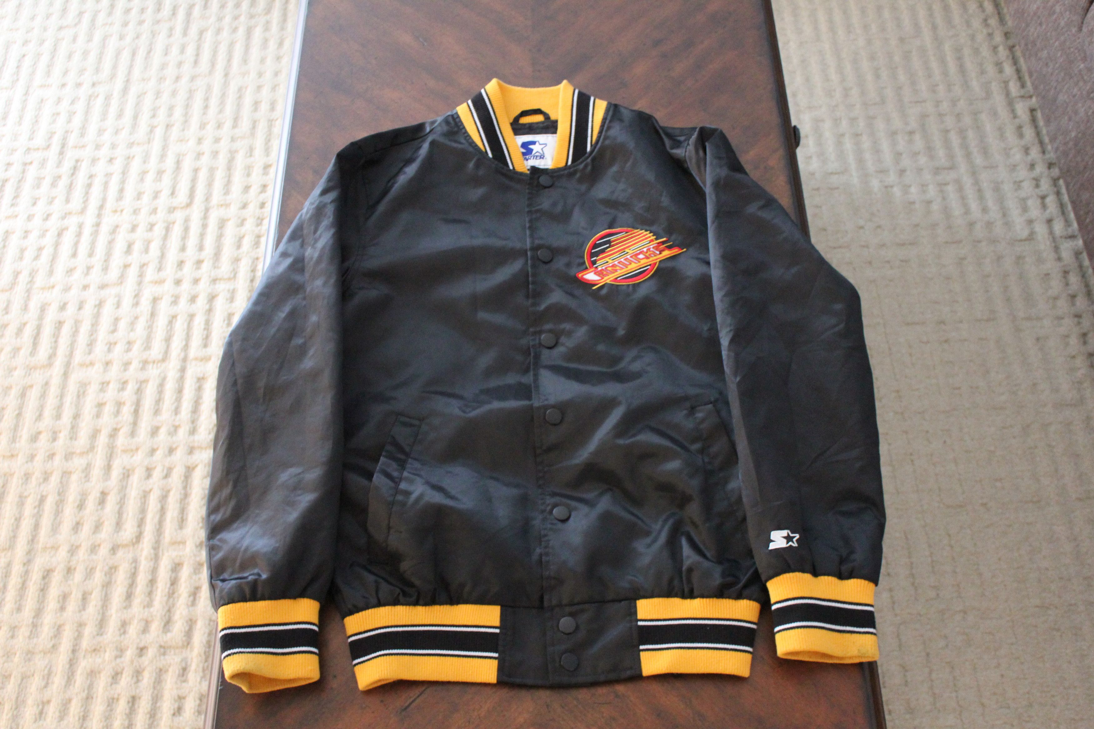 NHL × Starter Vancouver Canucks STARTER Retro Satin Snap Jacket, VTG ...