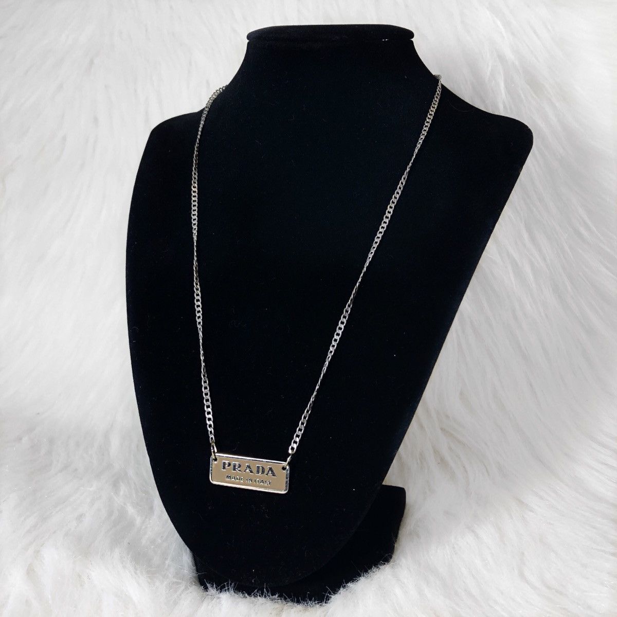 Prada PRADA Made In Italy Name Plate Custom Enamel Charm Necklace | Grailed