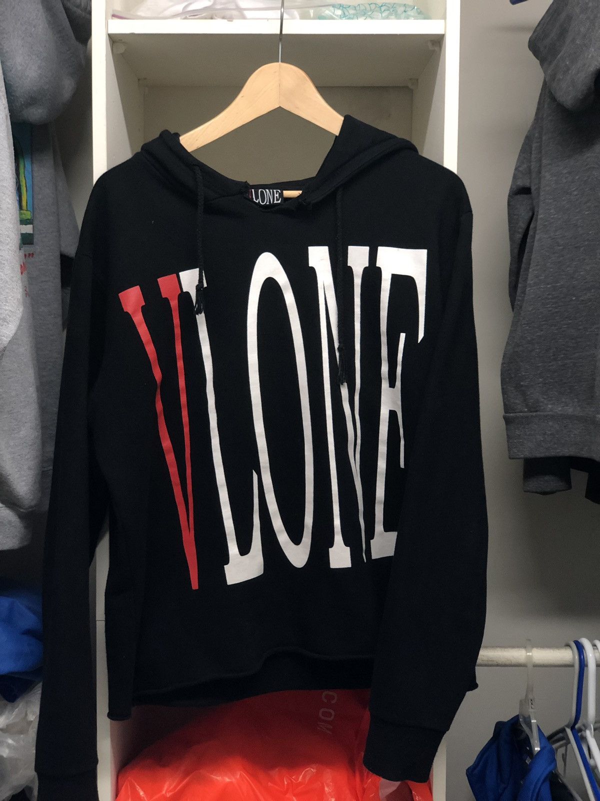 Vlone VLONE Reversible Staple Cropped Hoodie | Grailed