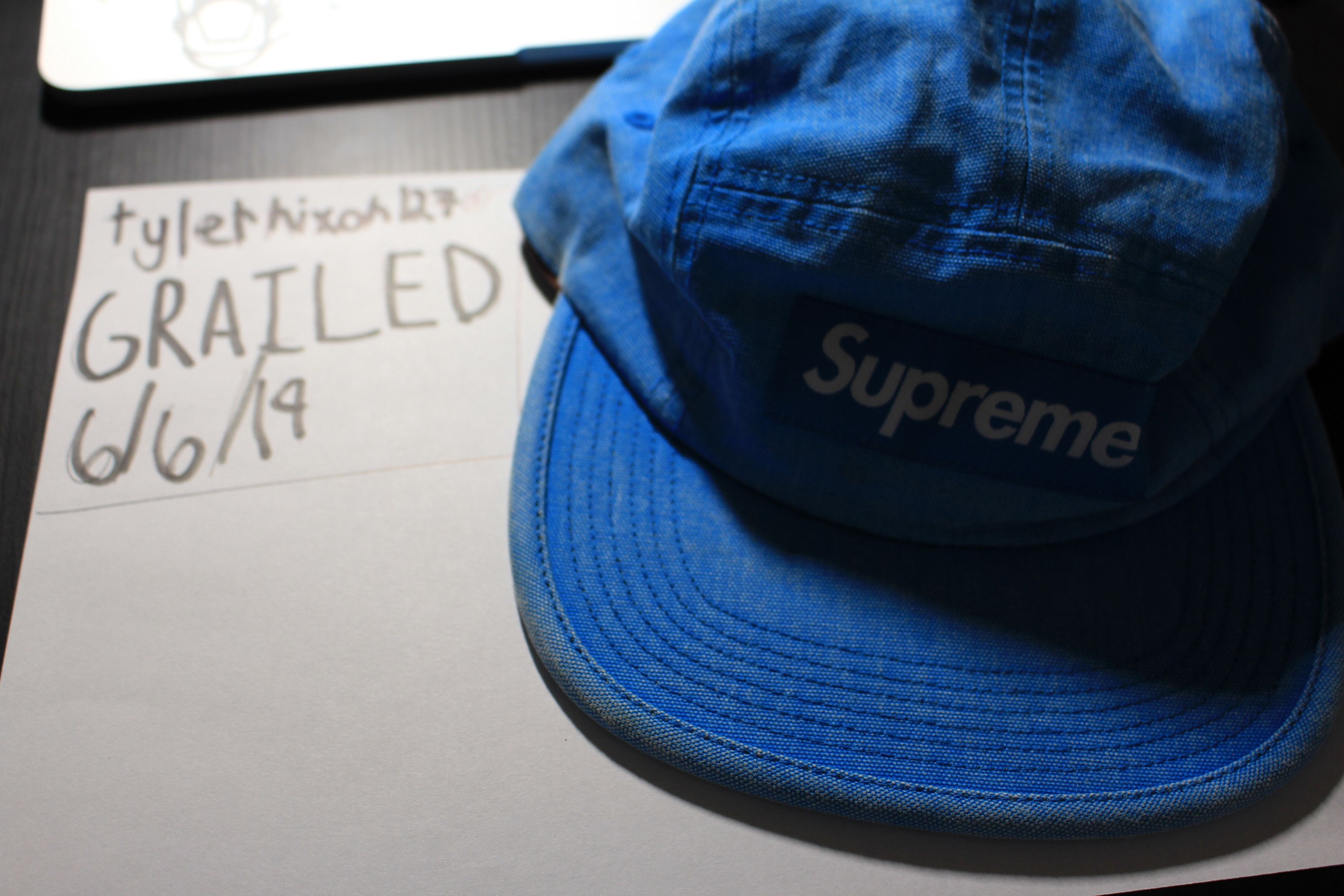Supreme Supreme 5 Panel Blue Washed Canvas | Grailed