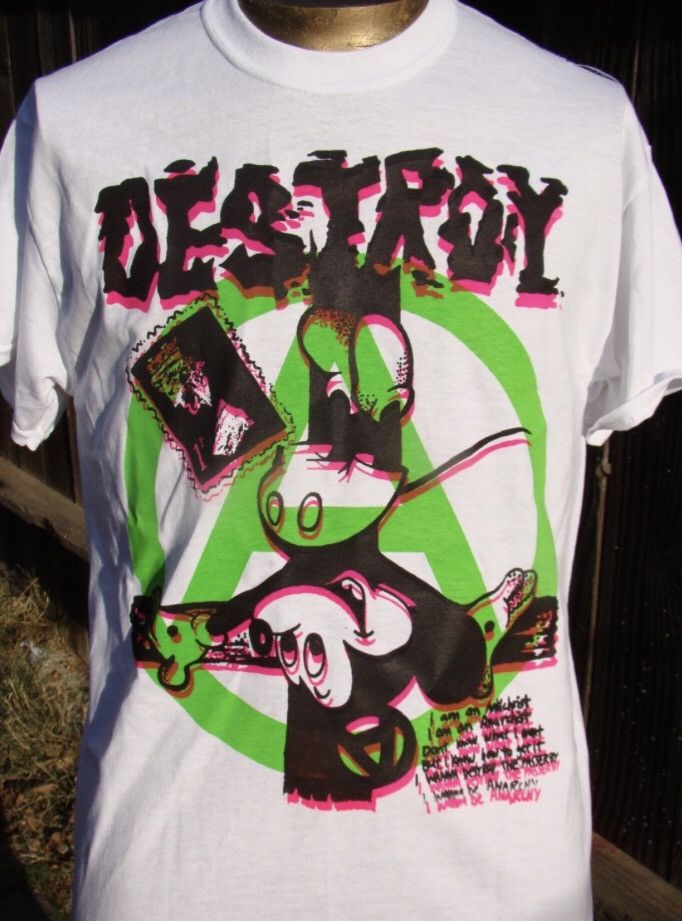 Band Tees × Vintage Playboi carti destroy Mickey mouse t shirt | Grailed