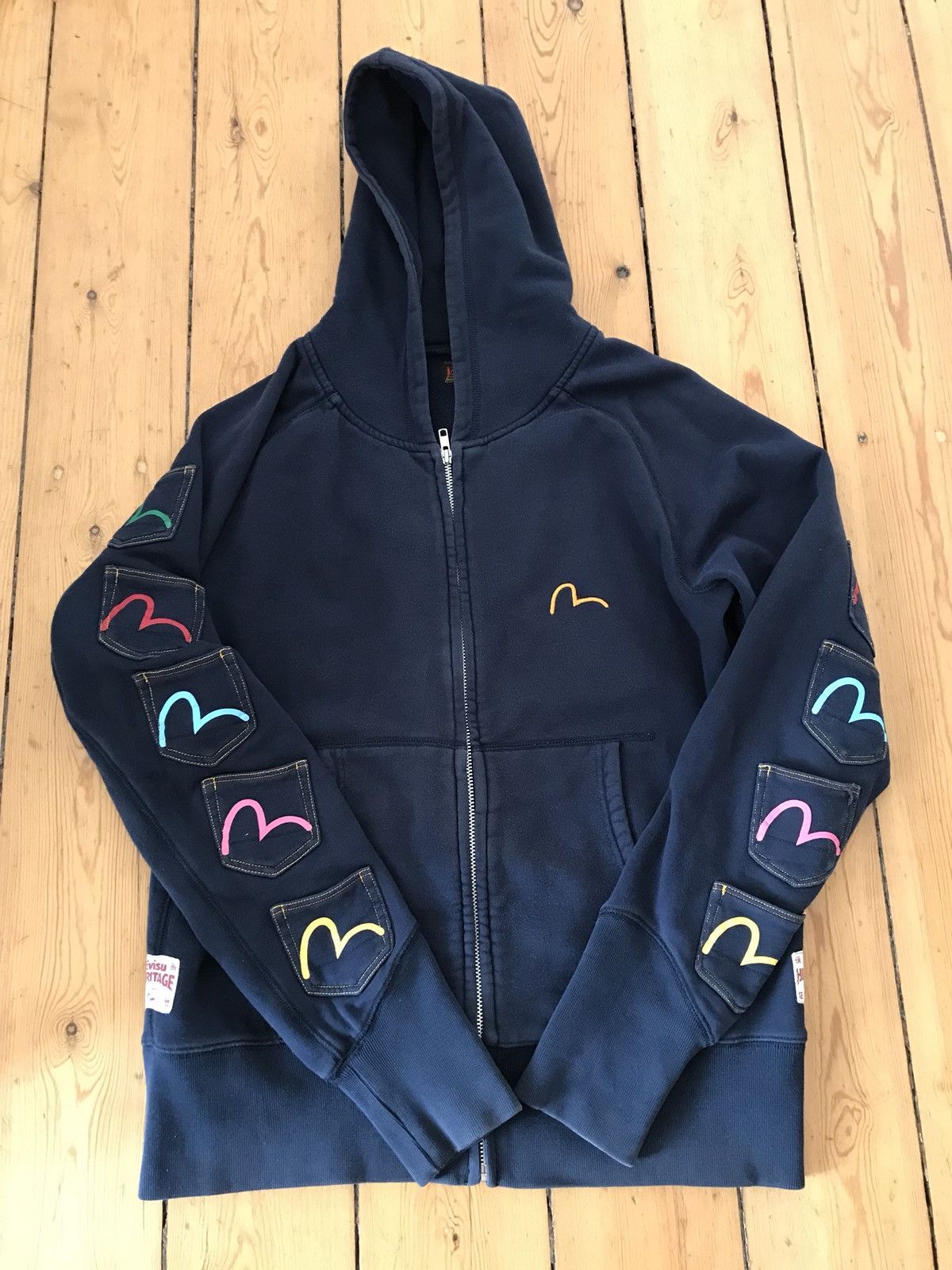 Evisu Ultra Rare Evisu Multi pocket Zip Hoodie Medium | Grailed