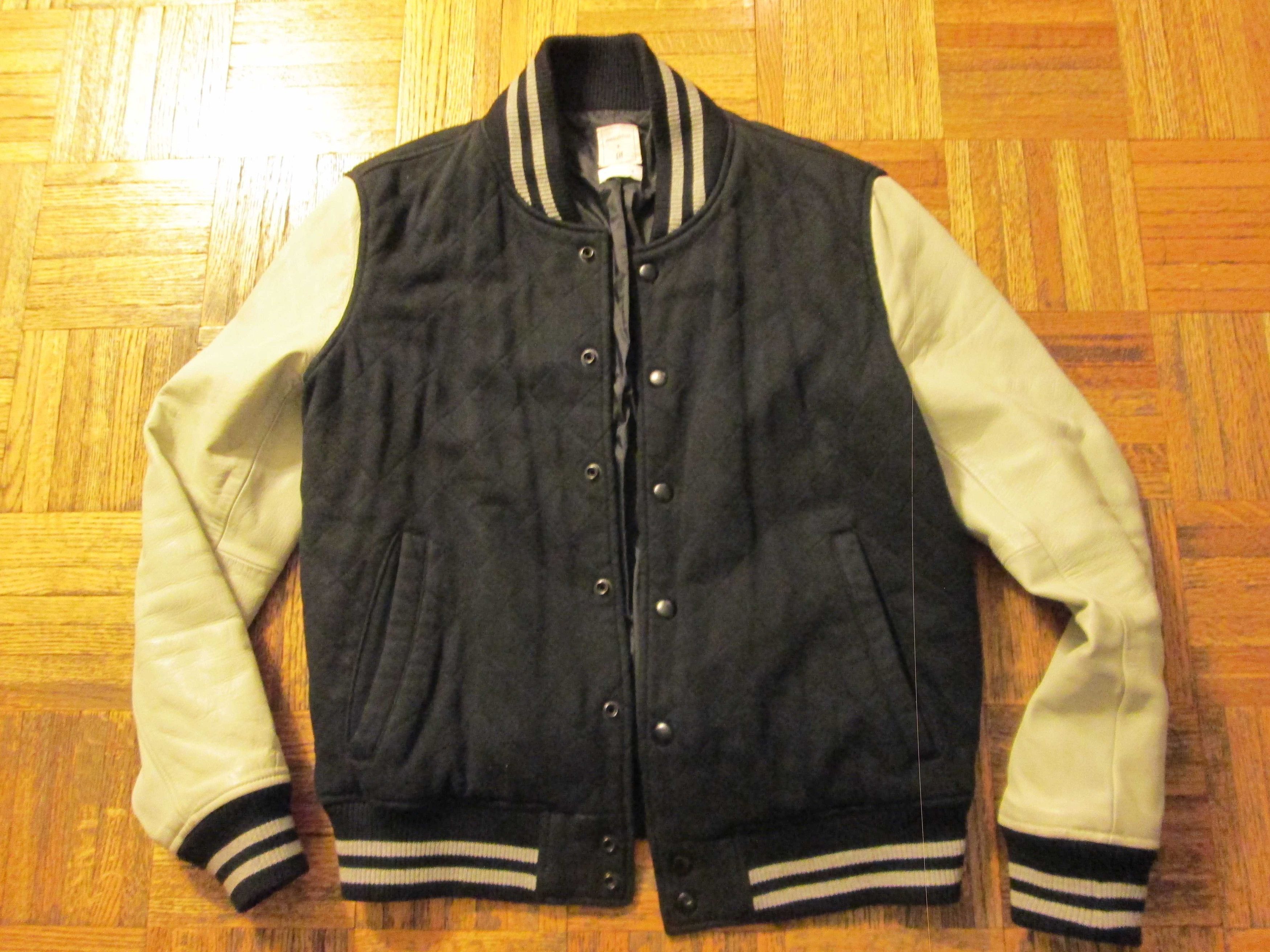 Gap Quilted varsity jacket with leather sleeves | Grailed