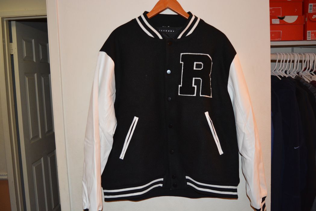 Revenge DS Revenge Varsity Wool Letterman Jacket Black | Grailed