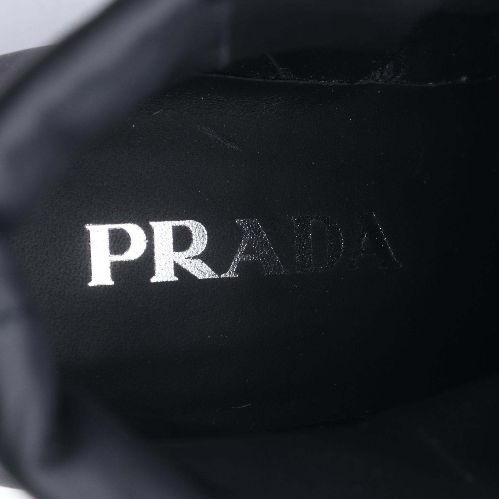 Prada Prada Prada Re-Nylon Leather Boots Textile Shoes DUTY FREE for ...