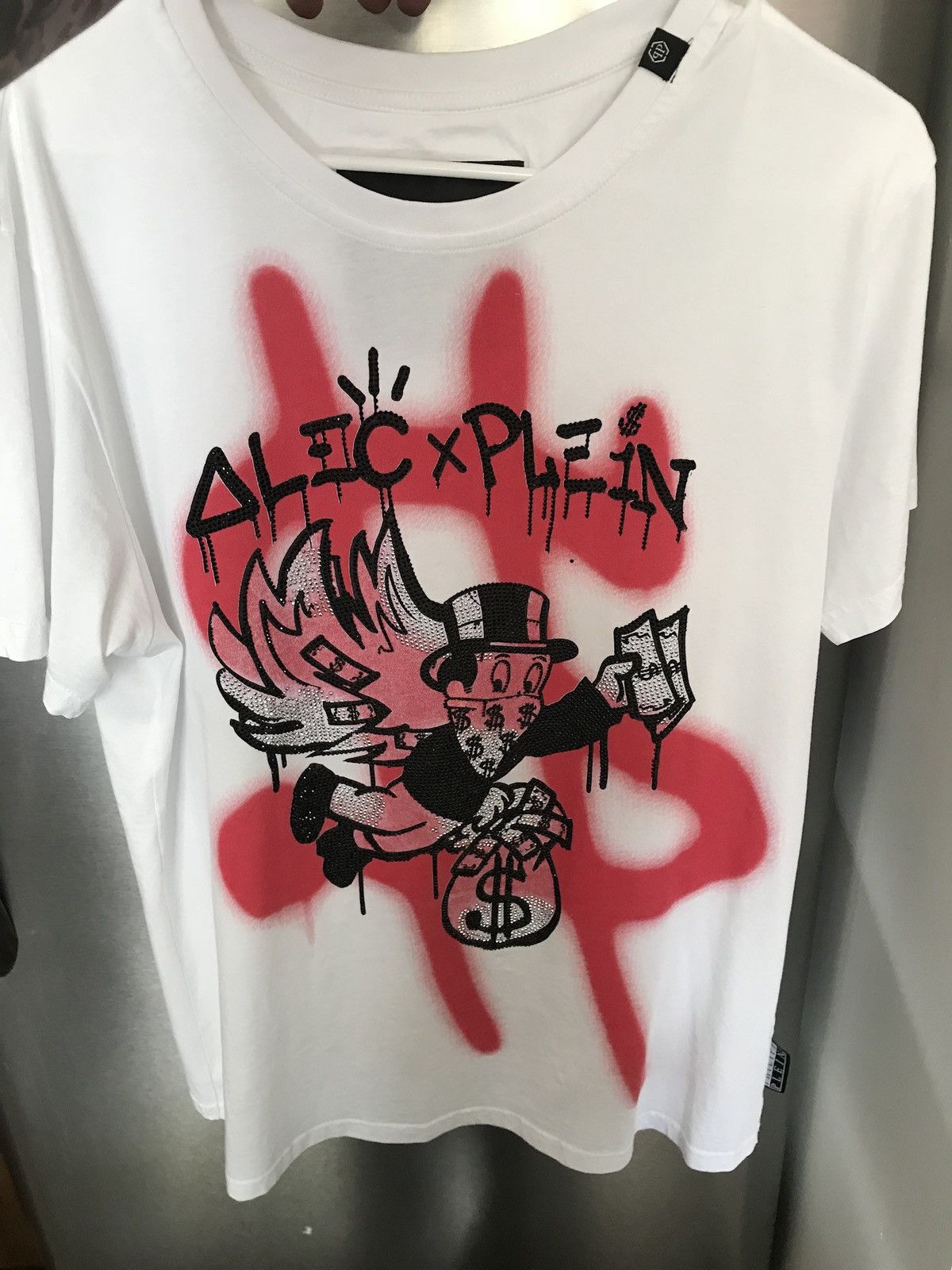 Philipp Plein Philipp Plein Alec Monopoly monopoly man tee dollar sign ...