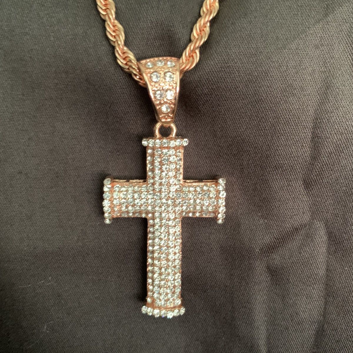 Gold Chain × Jewelry Rose Gold Iced Out Pendant + Chain | Grailed