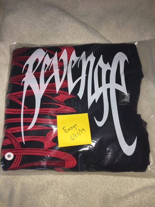 Revenge Revenge "LOGO" Black/Red Embroidered Crewneck | Grailed