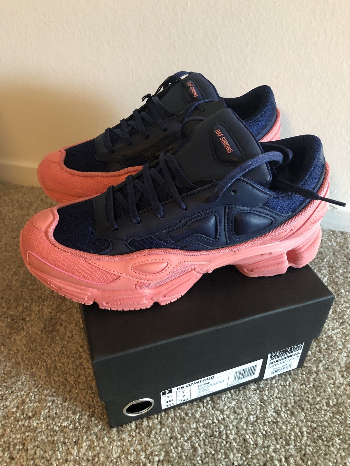 Adidas × Raf Simons × Raf by Raf Simons Raf Simons Ozweego Pink Navy 7 ...