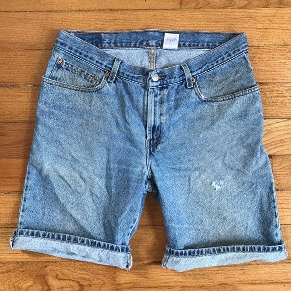 Vintage Vintage Levi's 569 Baggy Jean Shorts 90's Blue Denim Mens 34 X ...