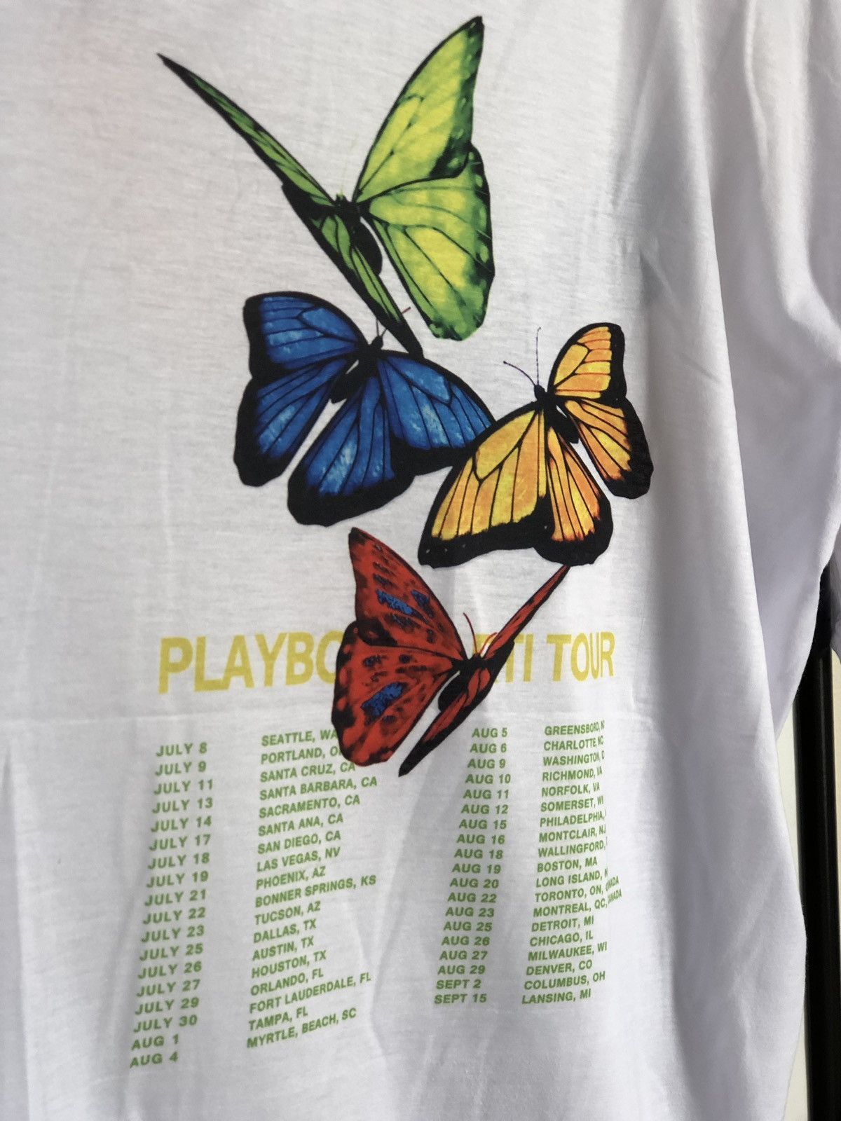 Playboi Carti Playboi Carti Butterflies Tour Merch T-shirt | Grailed