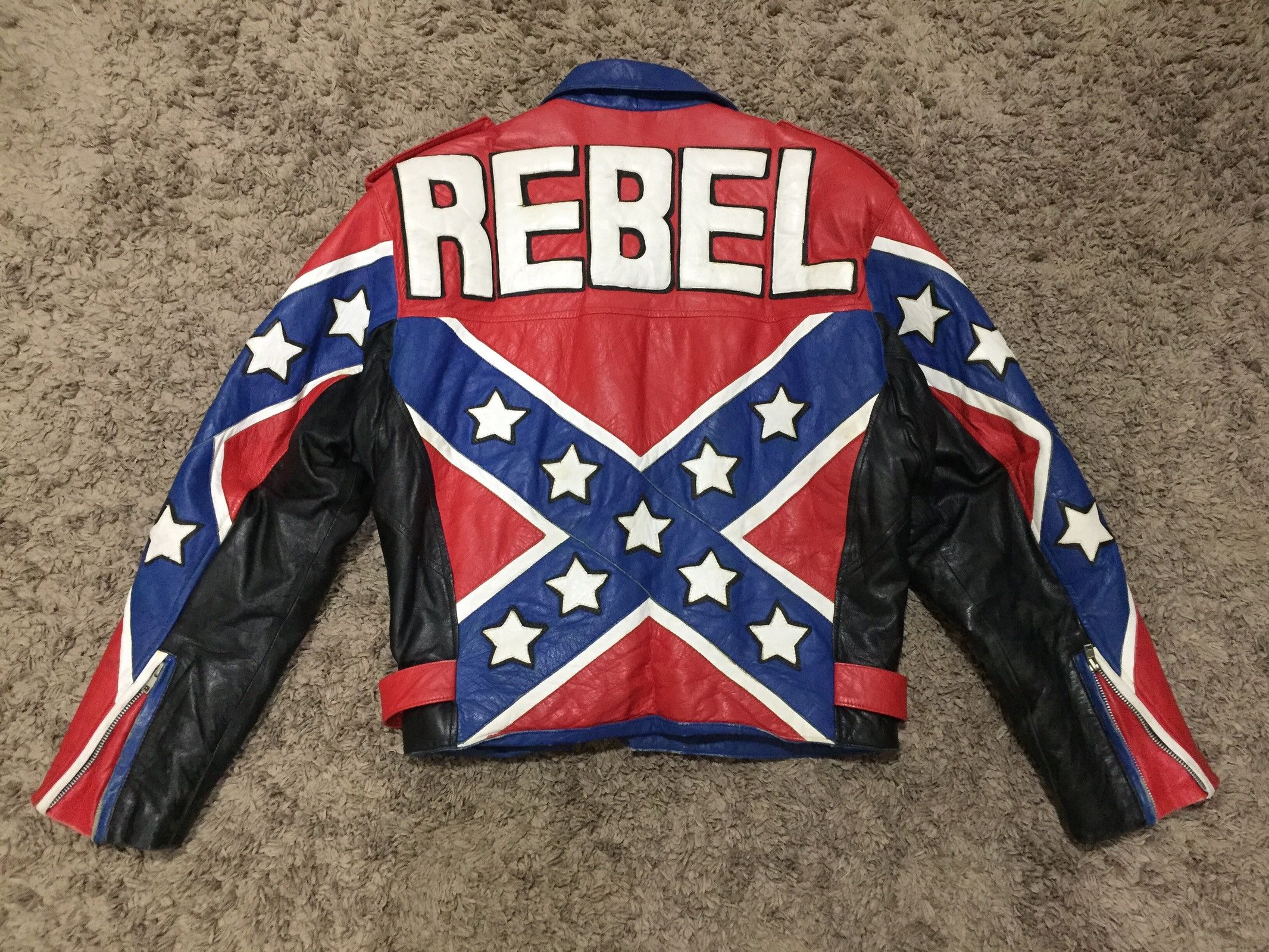 Guns N' Roses × L.A. Roxx REBEL CONFEDERATE LEATHER JAKET AXL's rose ...