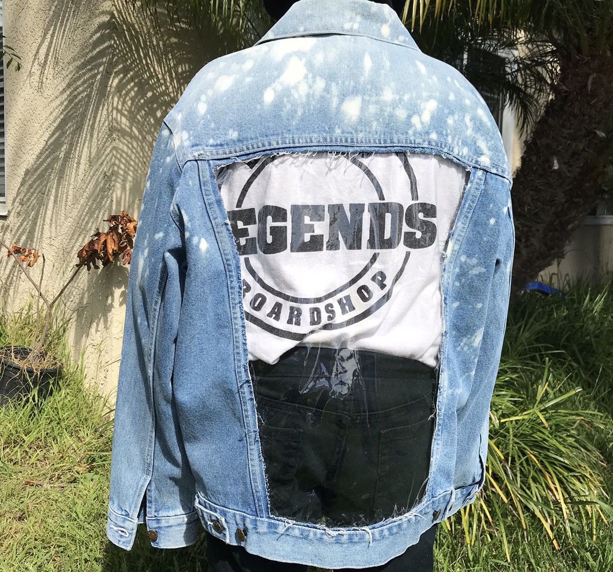 Vintage vintage denim jacket 90s transparent bleached jacket. | Grailed