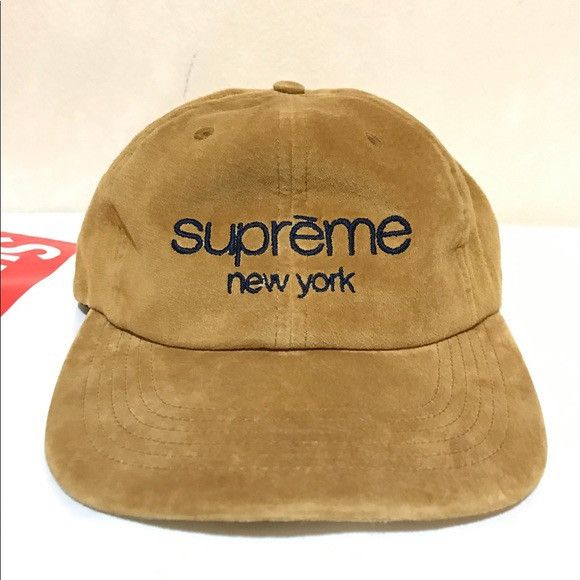 Supreme Tan Supreme Suede Classic Logo Six 6 Panel | Grailed