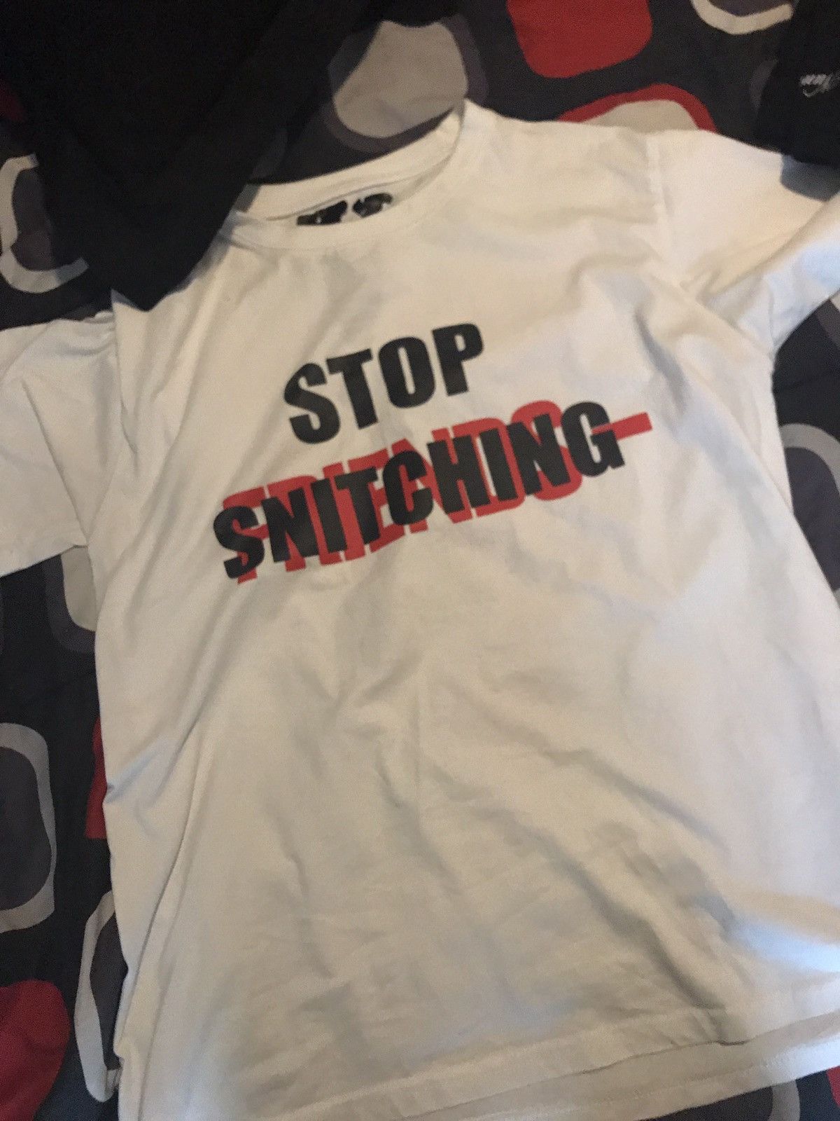 Vlone Vlone Stop Snitching No Cap Shirt | Grailed