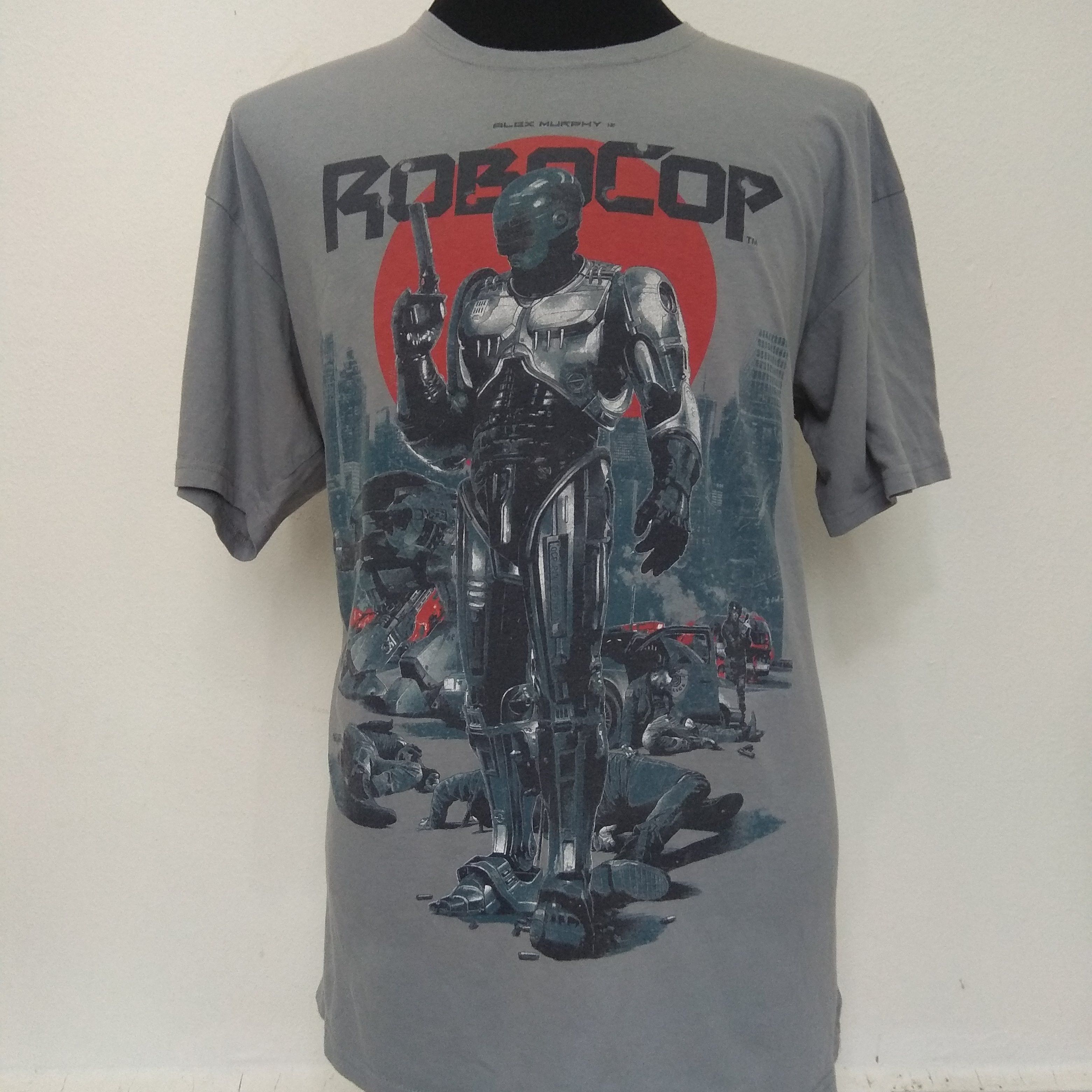 Vintage Movie Robocop Alex Murphy Cyberpunk Robot Sci-Fi Gray Tshirt ...