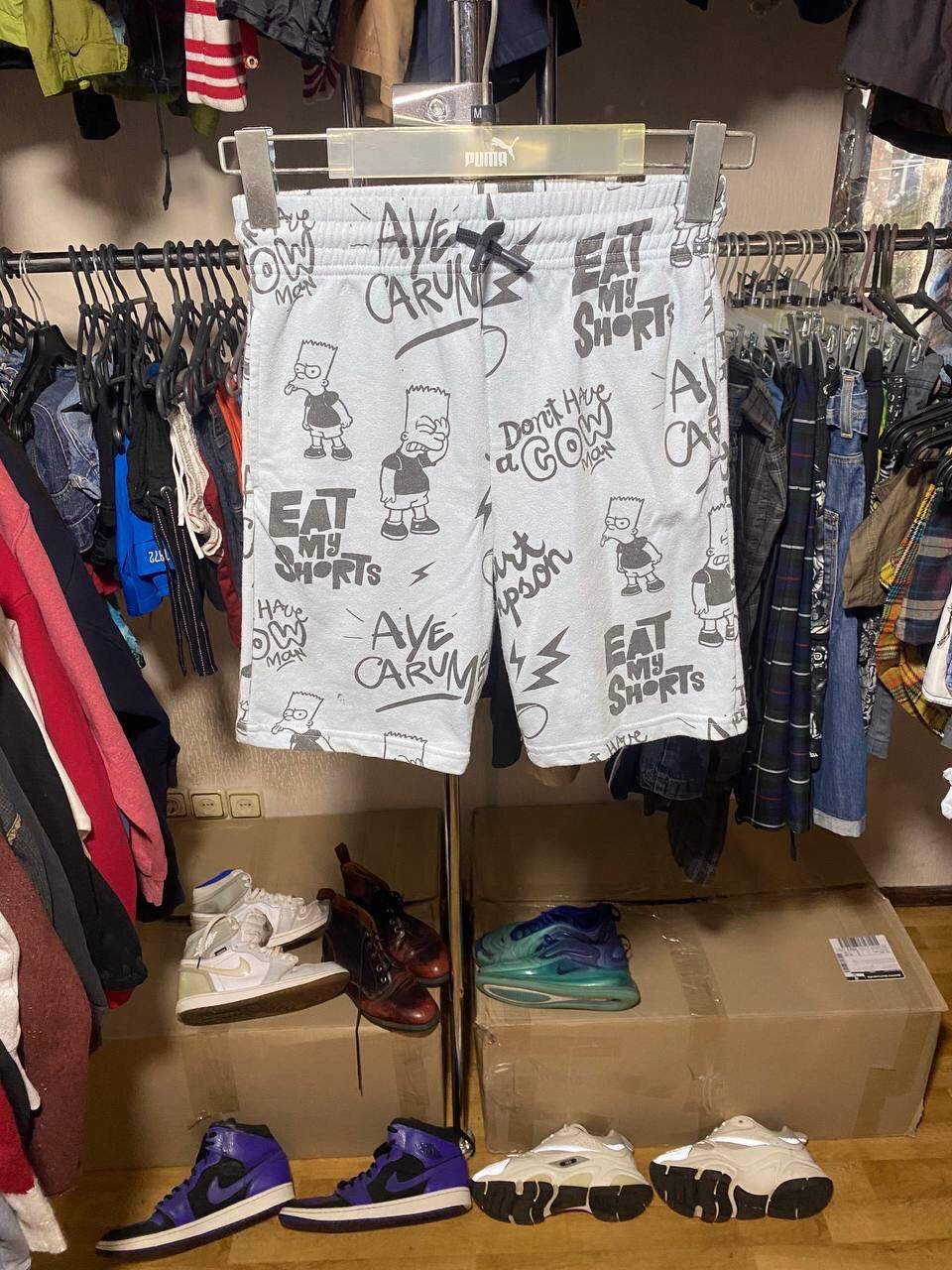 Jordan Brand Small Bart Simpson shorts rare y2k size 30 vintage | Grailed