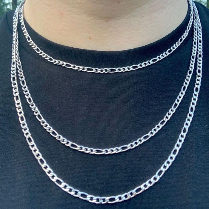 Cuban Link Chain Figaro Necklace | Figaro Chain Silver 3mm | Grailed