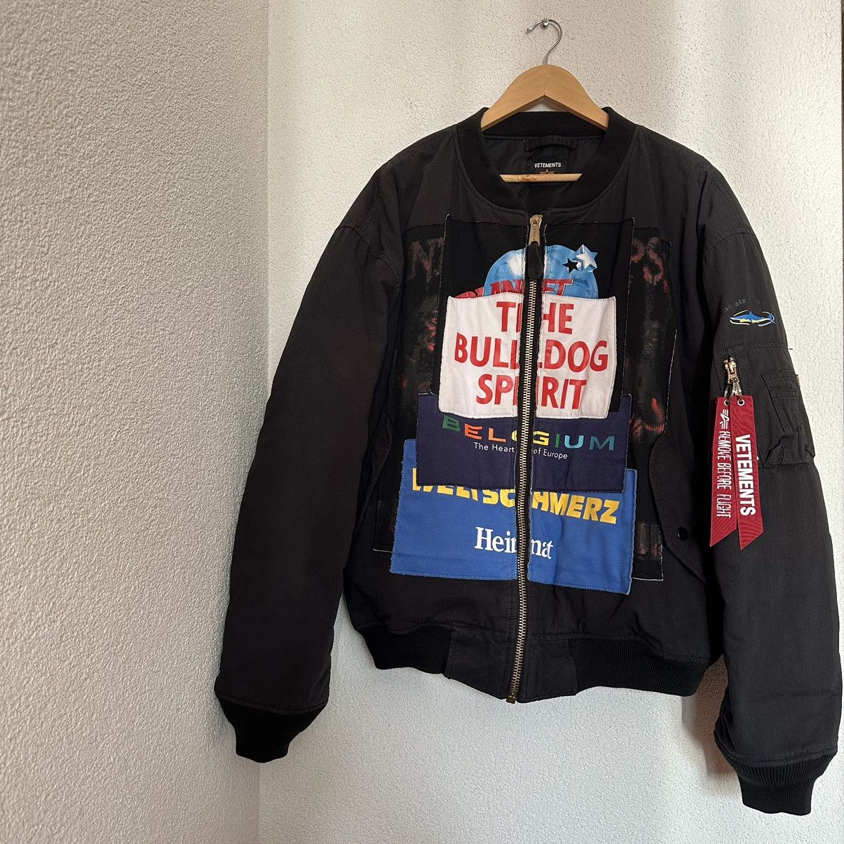 Alpha Industries × Vetements Vetements Bulldog Spirit Patchwork ...