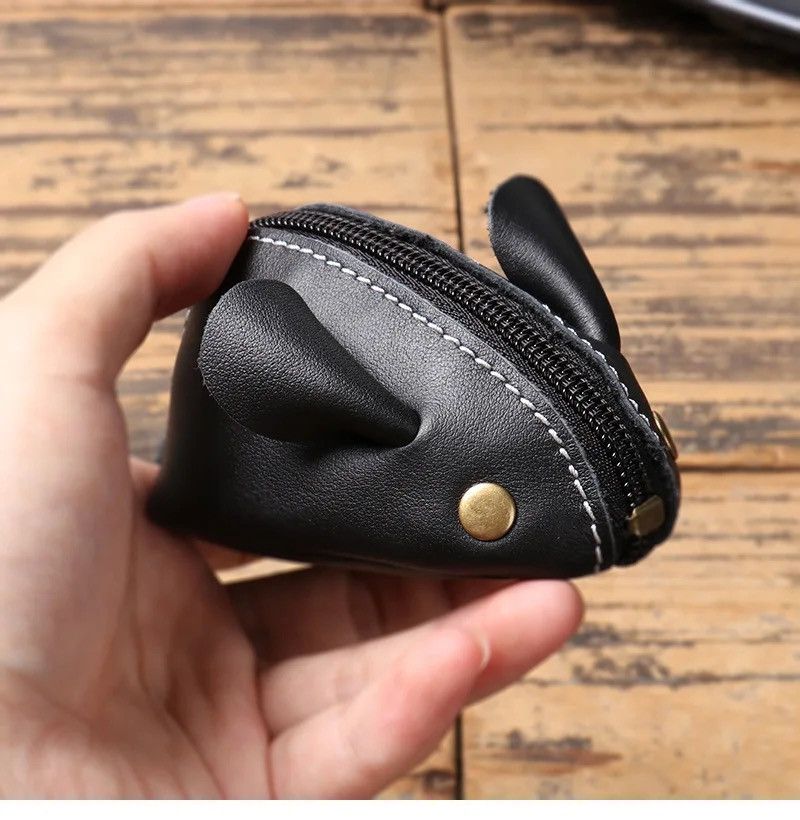 Bag Genuine Leather Big Coin Purse Creative Rat Zipper Key Case | Grailed